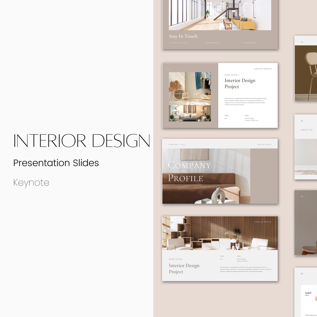 Interior Design Keynote Slides Presentation Template | E-book Template ...