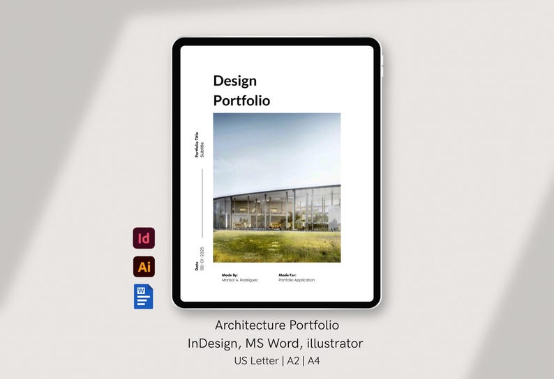 Architecture Design Portfolio Bundle Indesign, Illustrator, Word ...