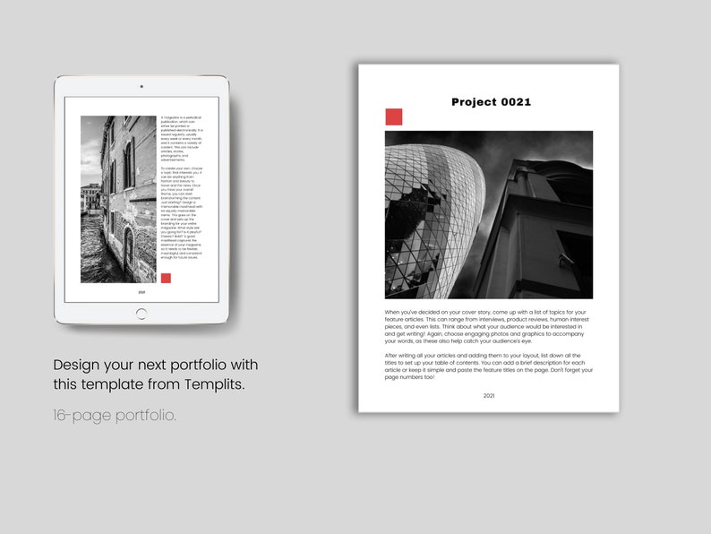 Architecture Portfolio Adobe Illustrator Presentation Template | Ebook ...
