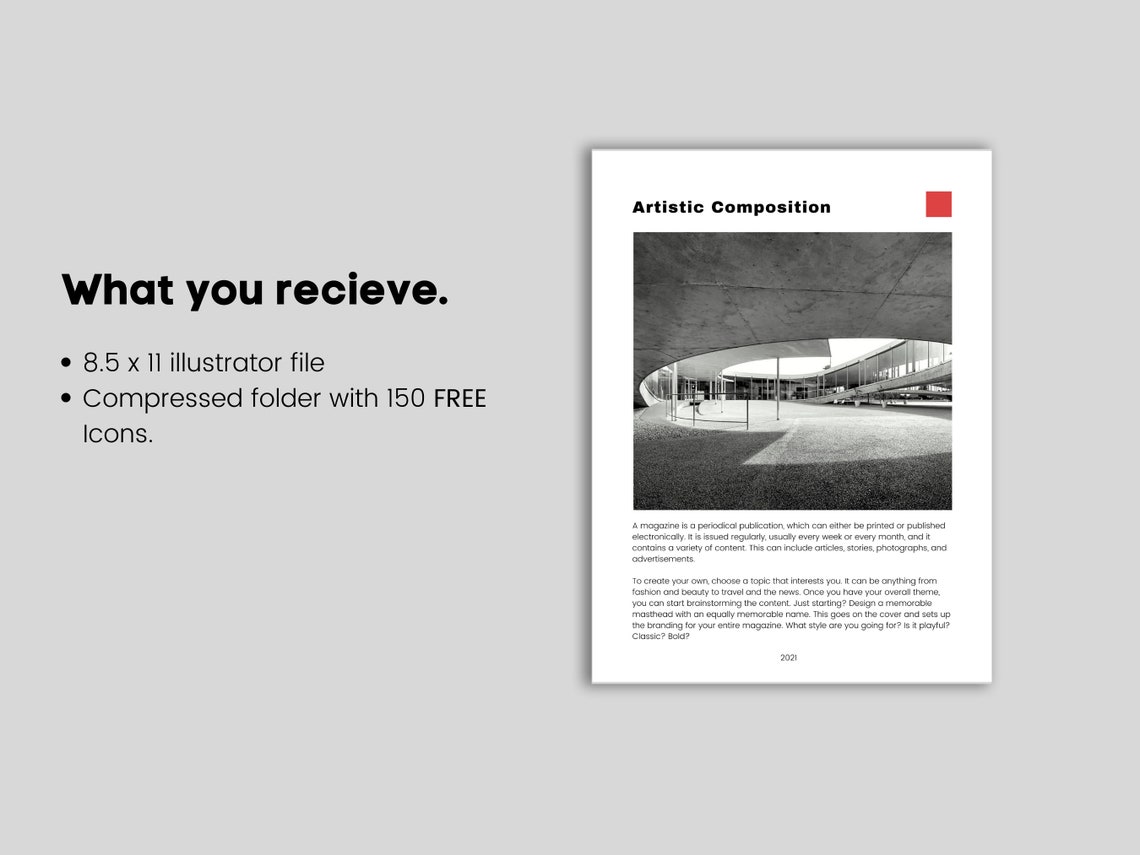 Architecture Portfolio Adobe Illustrator Presentation Template | Ebook ...