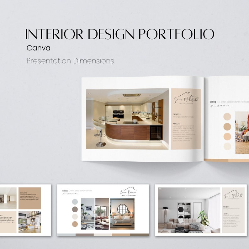 Interior Design Client Presentation Template | Light Orange | Design ...