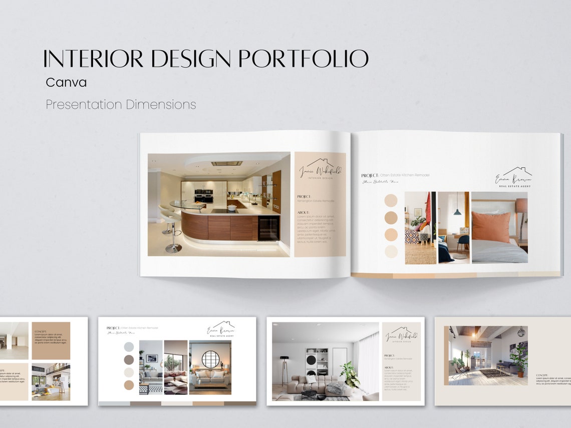 Interior Design Client Presentation Template Light Orange - Etsy