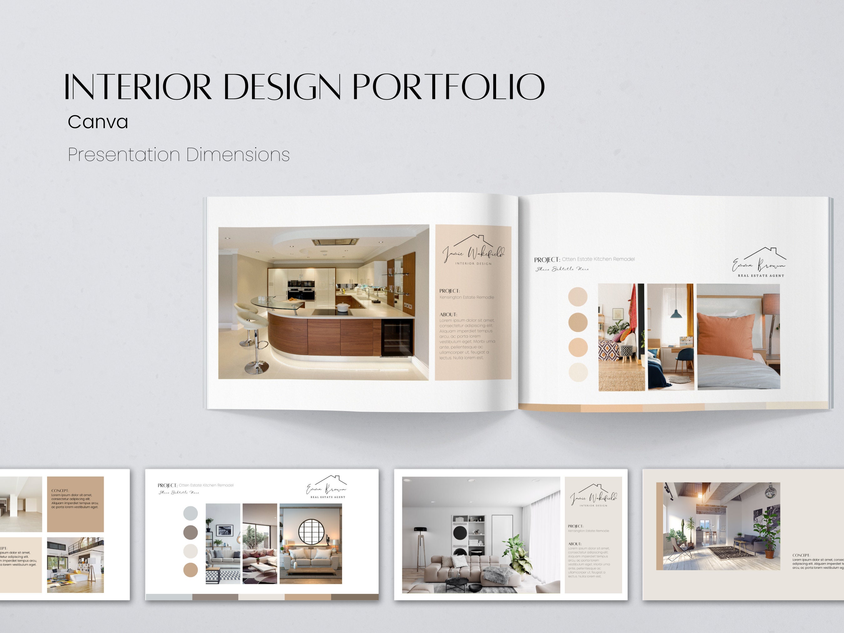 Interior Design Client Presentation Template Light Orange - Etsy