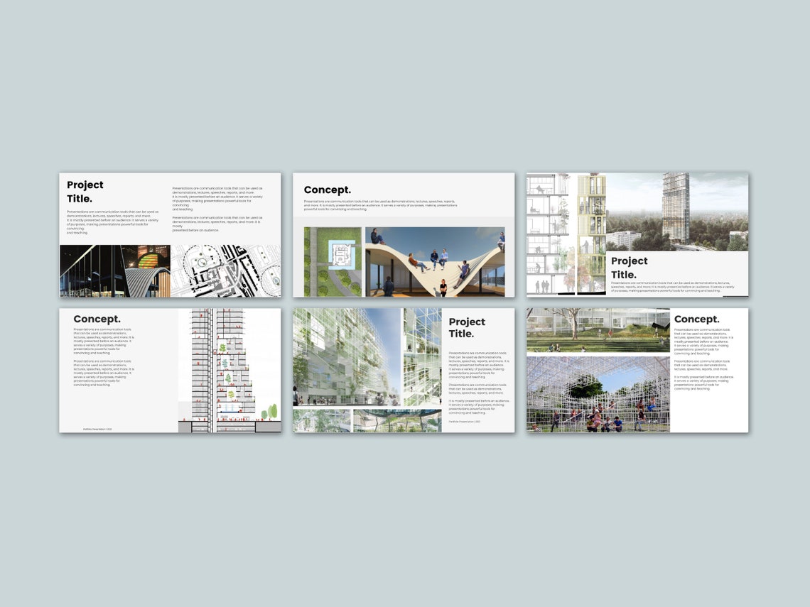 Architecture Design Portfolio E-book Template US Letter 11 X 17 A2 10 X ...