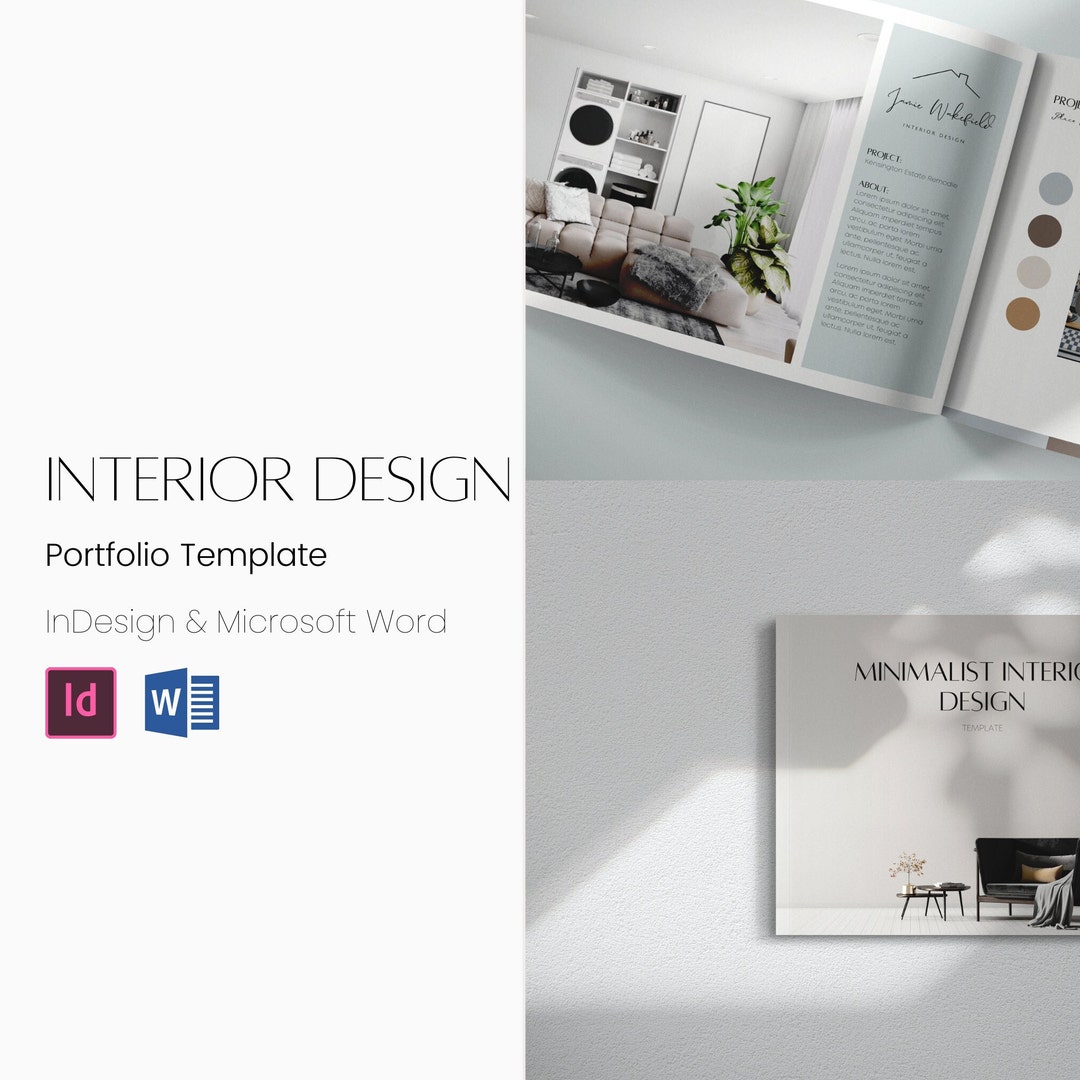 Interior Design Portfolio Presentation Template | Adobe Indesign & MS ...