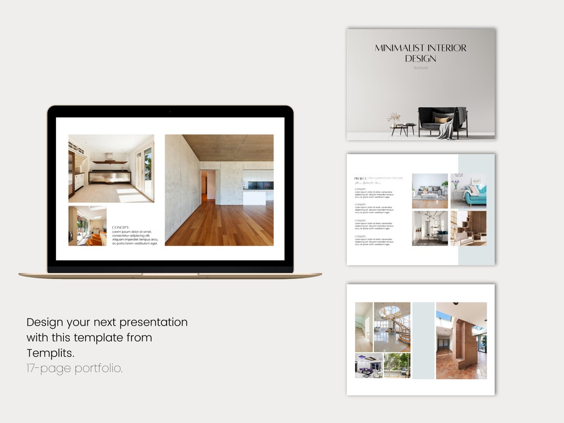 Interior Design Portfolio Presentation Template | Adobe Indesign & MS ...