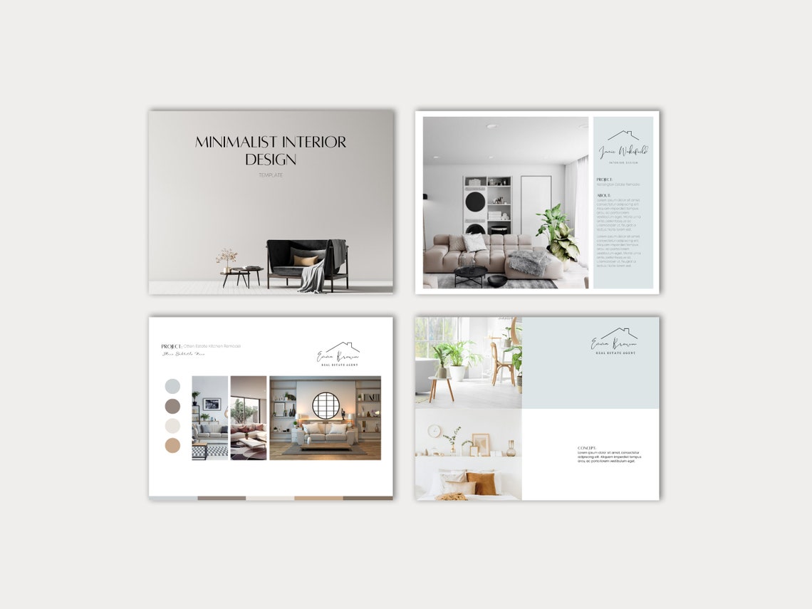 Interior Design Portfolio Presentation Template | Adobe Indesign & MS ...