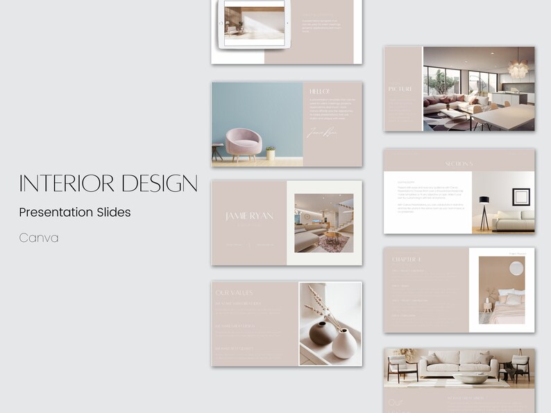 Interior Design Client Presentation Template Canva Ebook - Etsy
