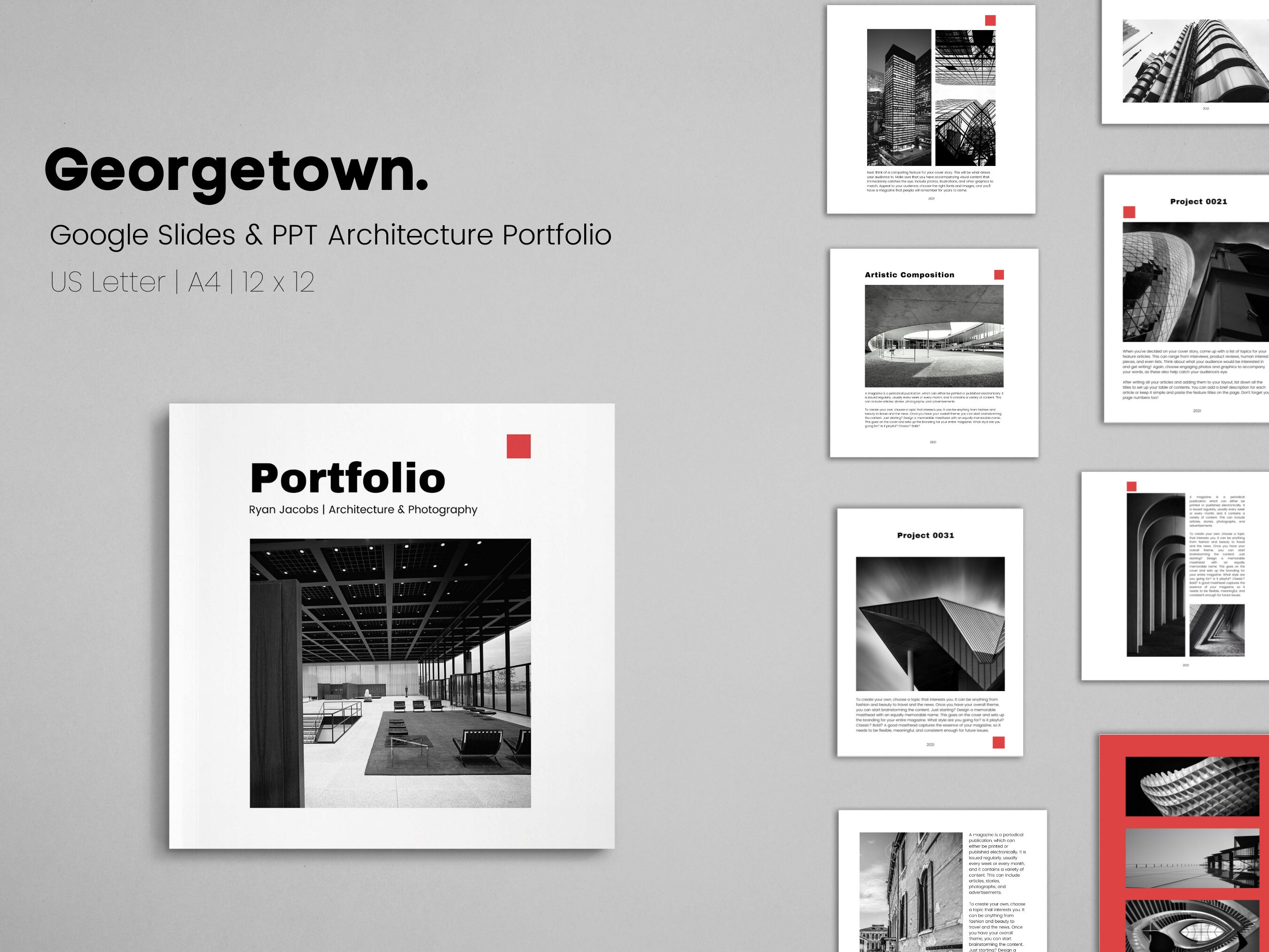 Architecture Portfolio Google Slides Presentation Template - Etsy