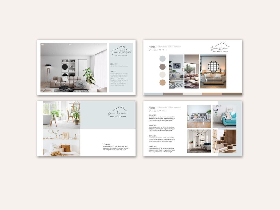 Interior Design Presentation Template | Virtual Design Board | E-book ...