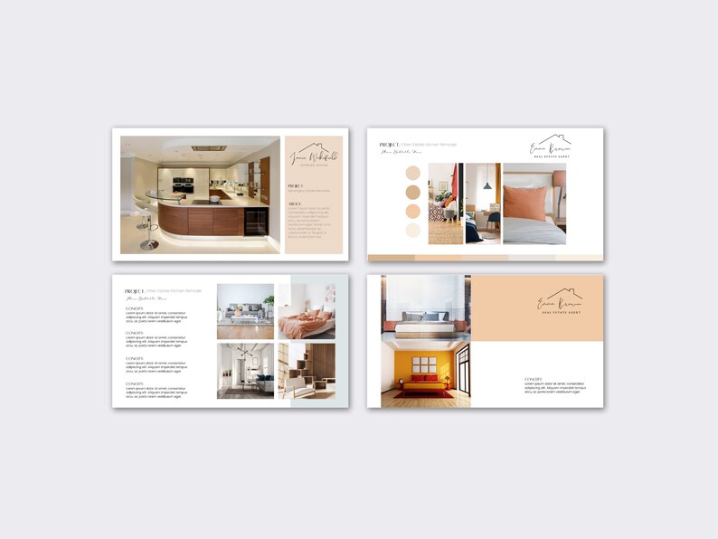 Interior Design Client Presentation Template | Light Orange | Design ...