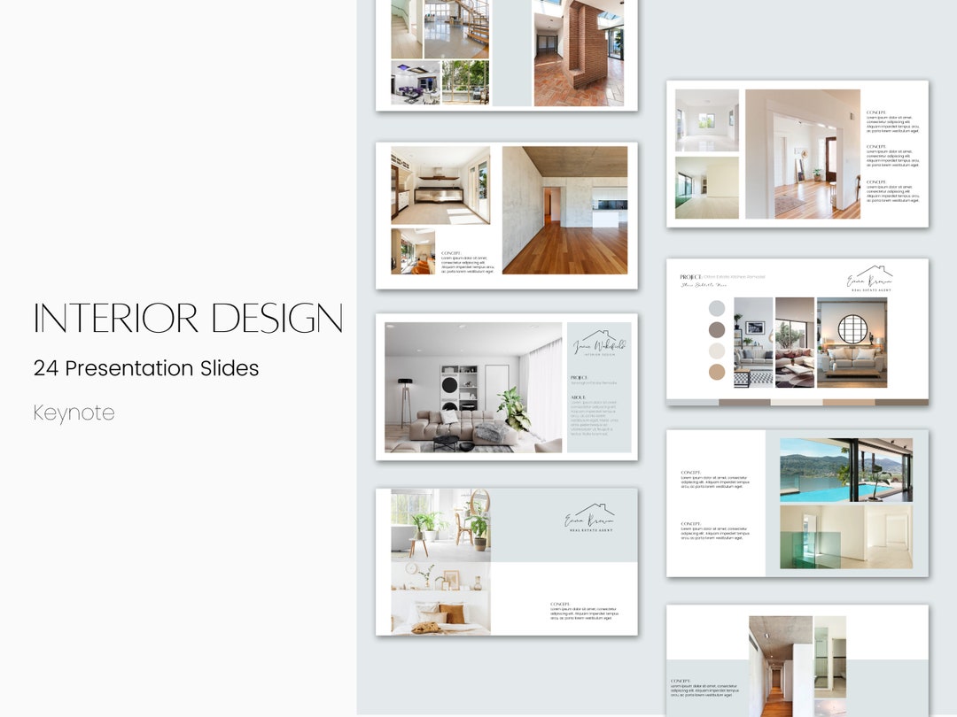 Interior Design Keynote Slides Presentation Template E-book - Etsy