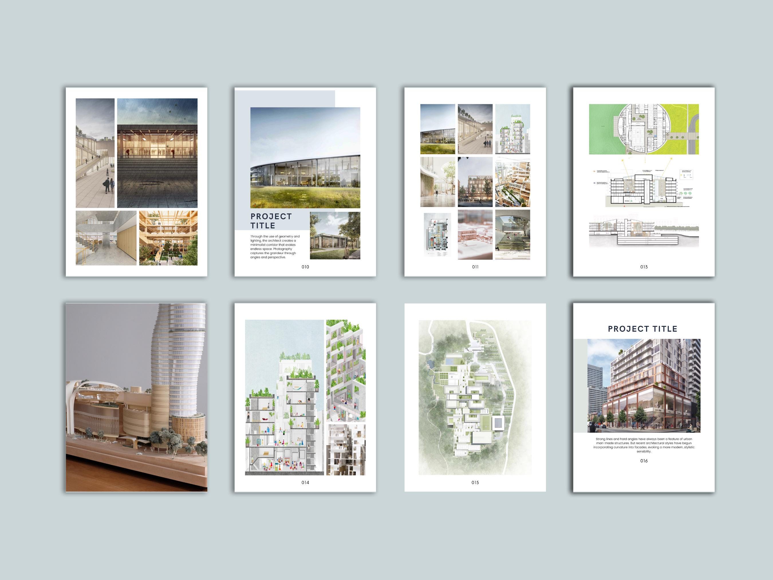 Architecture Design Portfolio Bundle Indesign, Illustrator, Word ...