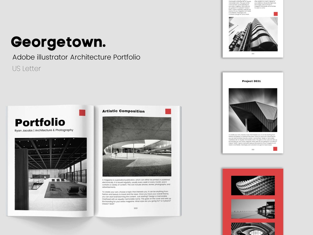 Architecture Portfolio Adobe Illustrator Presentation Template - Etsy