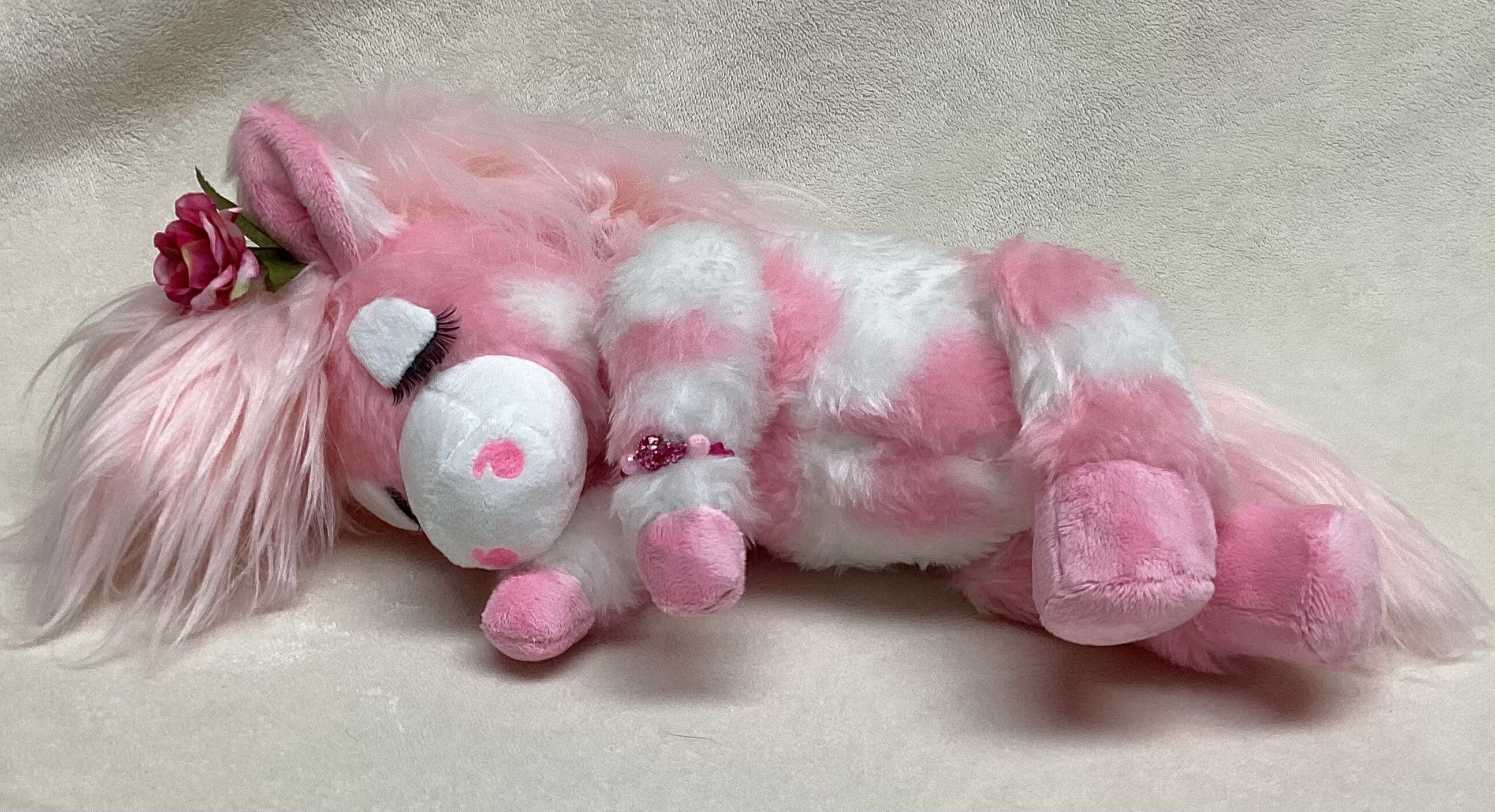 Sleeping Pink Pinto Pony Plush - Etsy
