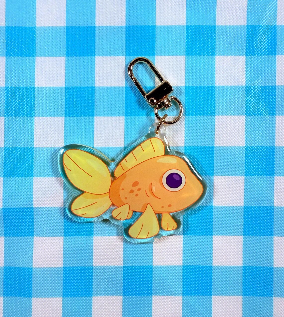 Goldfish Acrylic Keychain 2.5" |cute Fish Charm for Bags| Backpacks and ...