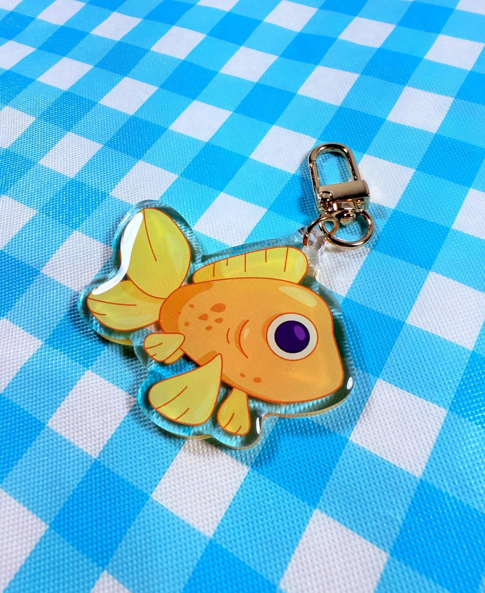 Goldfish Acrylic Keychain 2.5" |cute Fish Charm for Bags| Backpacks and ...