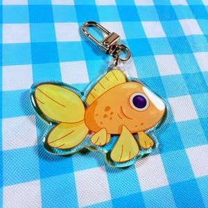 Goldfish Acrylic Keychain 2.5" |cute Fish Charm for Bags| Backpacks and ...