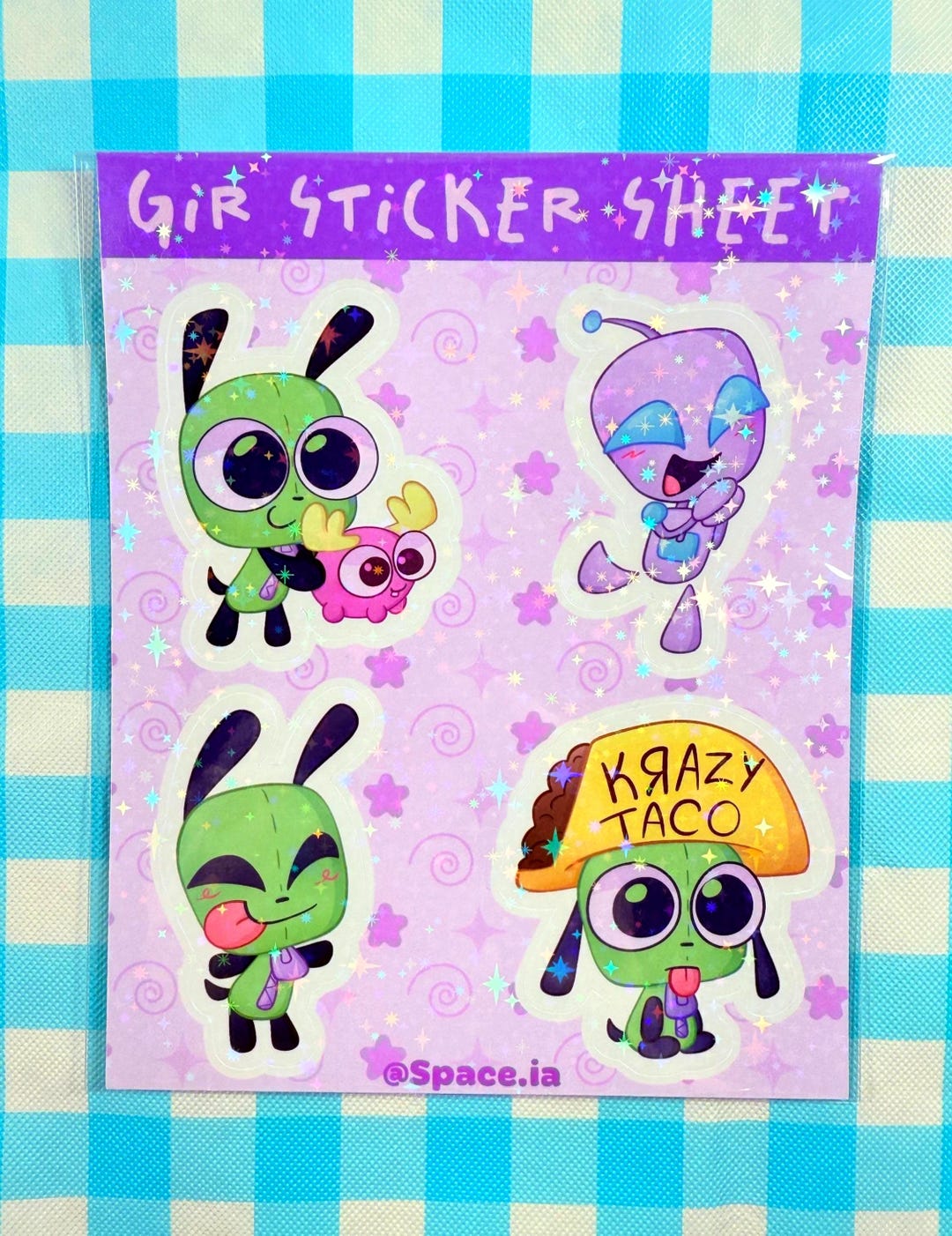 Gir Invader Zim Sticker Sheet: Sparkly Vinyl Decals for Laptops - Etsy