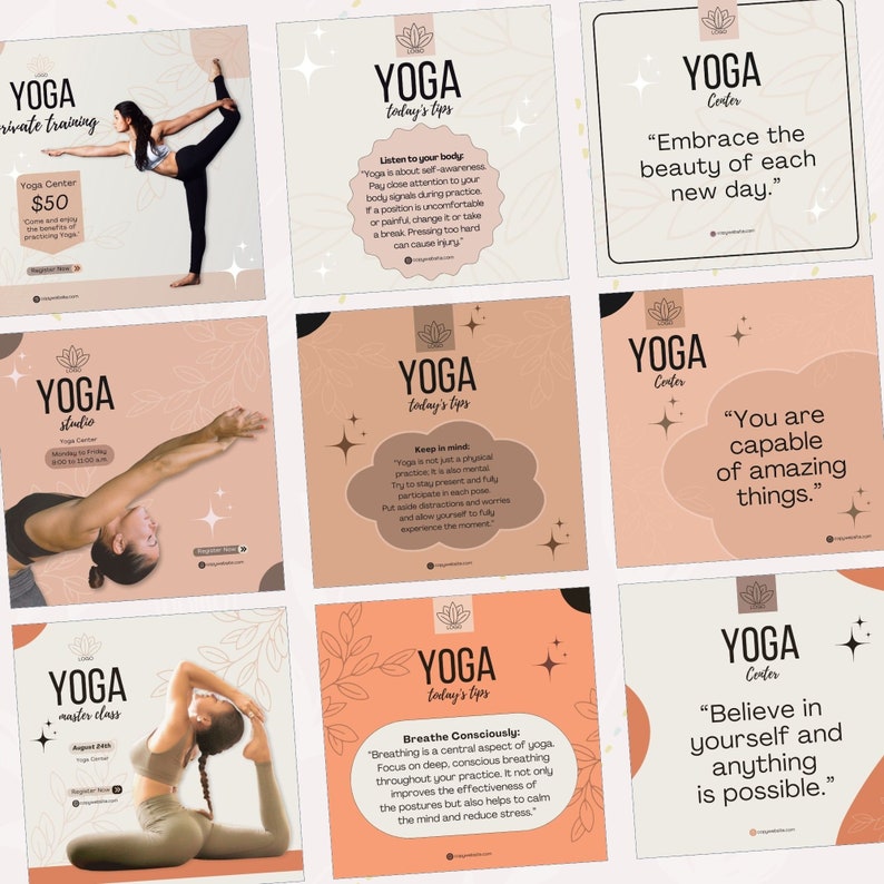 Yoga Instagram Post for Edit in Canva, Yoga Spiritual, Coaching ...