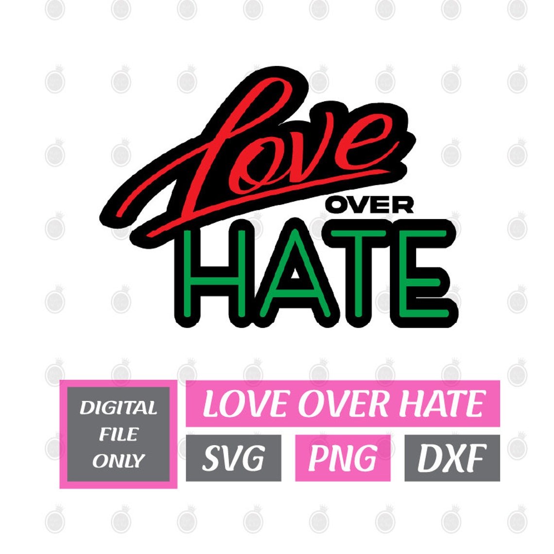 Love over Hate | Etsy
