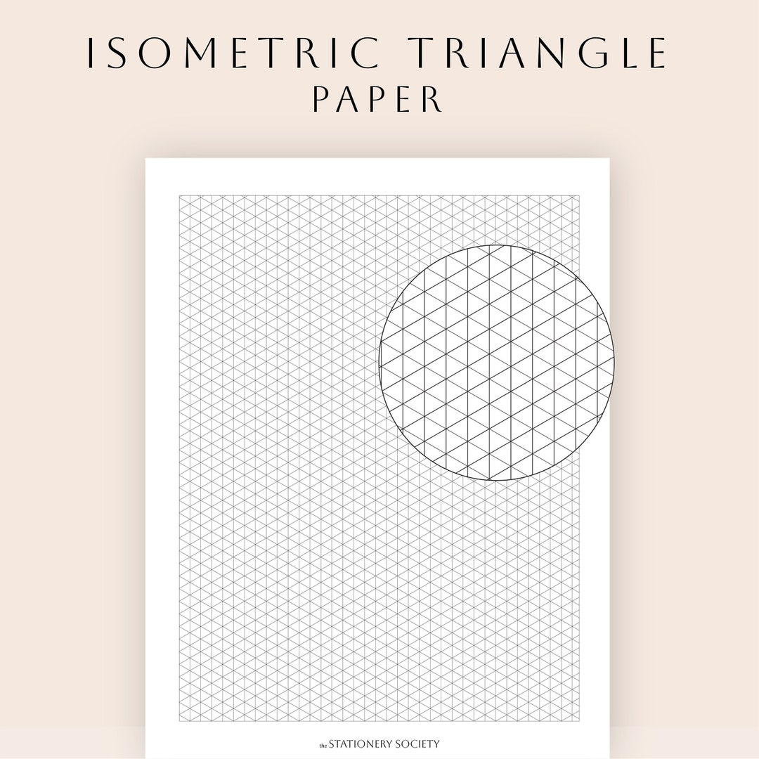 Isometric Triangle Graph Paper - Printable Pdf Digital Desk Organization Tool Drawing Graphing ...
