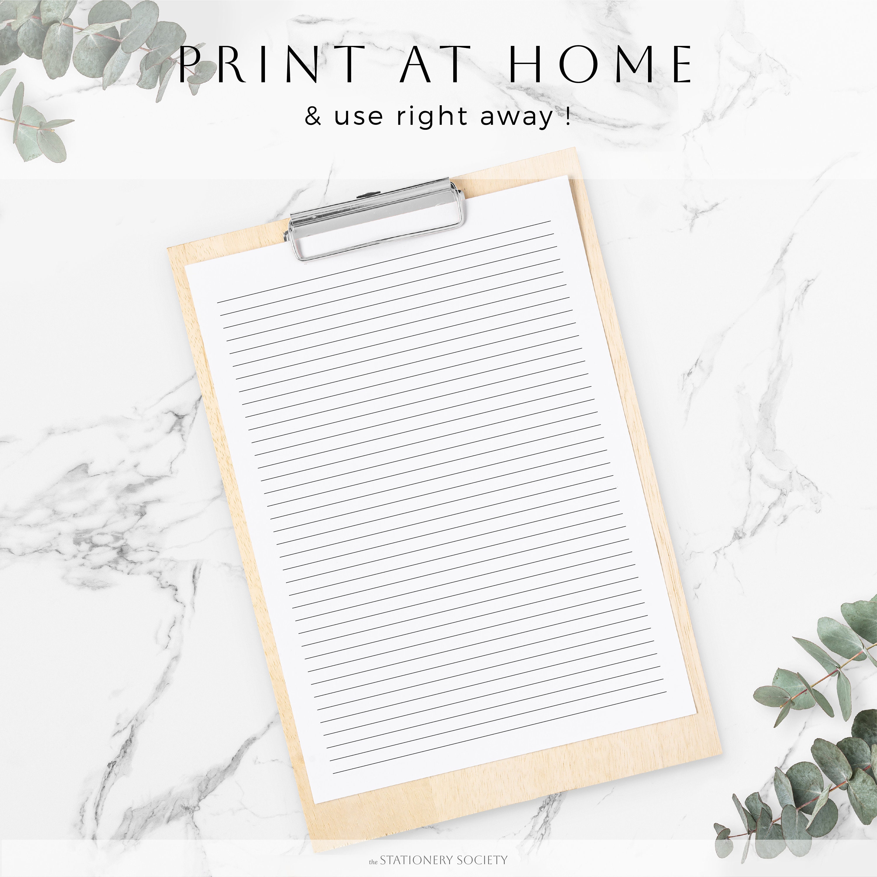 Lined Paper - Printable Pdf Digital Desk Organization Tool Letter ...