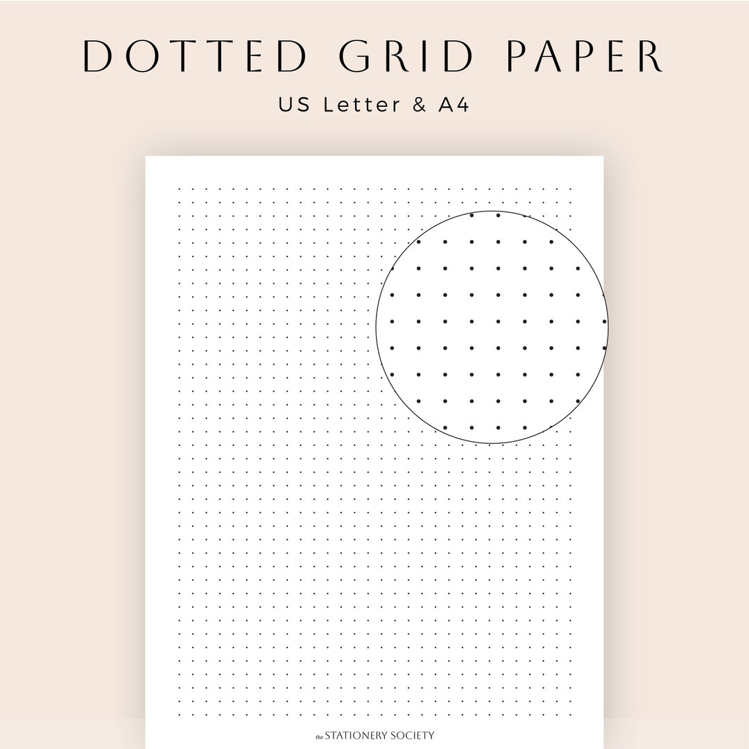 Dotted Grid Paper - Printable Pdf Digital Desk Organization Tool ...