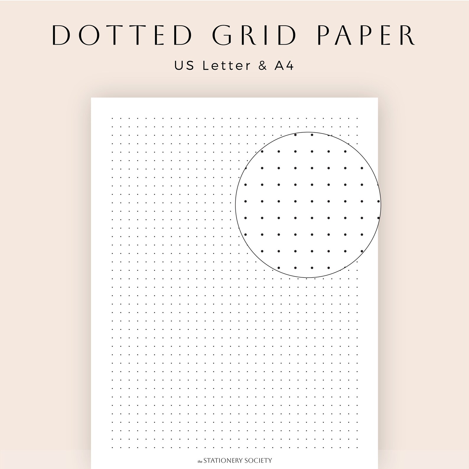 Dotted Grid Paper - Printable Pdf Digital Desk Organization Tool ...