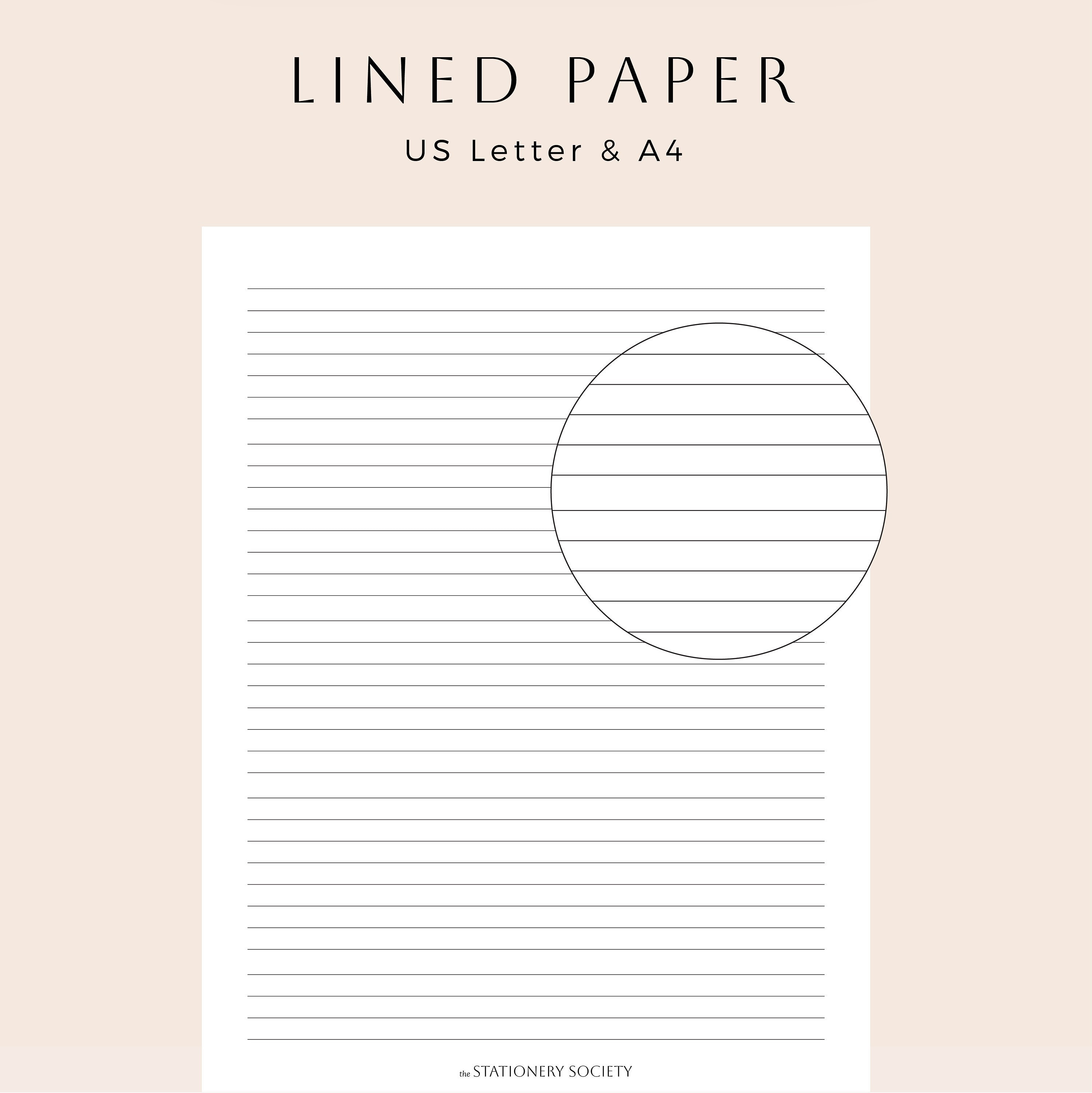 Lined Paper - Printable Pdf Digital Desk Organization Tool Letter ...