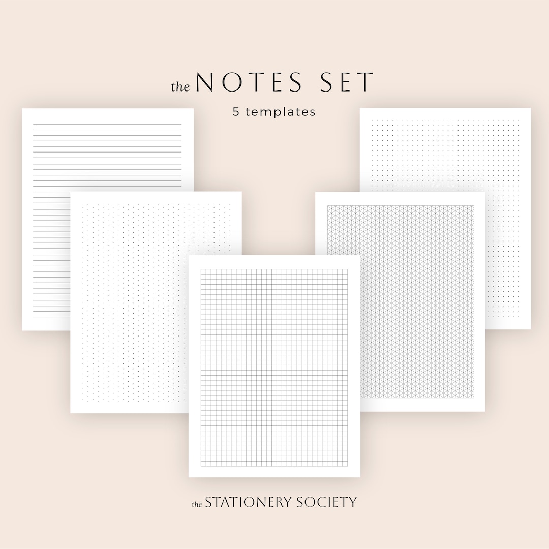 The Notes Set - Printable Pdf Digital Desk Organization Tool Letter ...