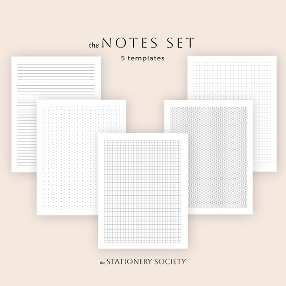 The Notes Set Printable Pdf Digital Desk Organization Tool - Etsy