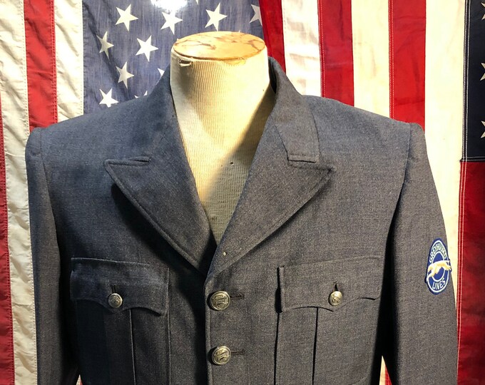 GREYHOUND Bus Drivers Jacket 1940's 1950's Dark Blue All Wool Material ...