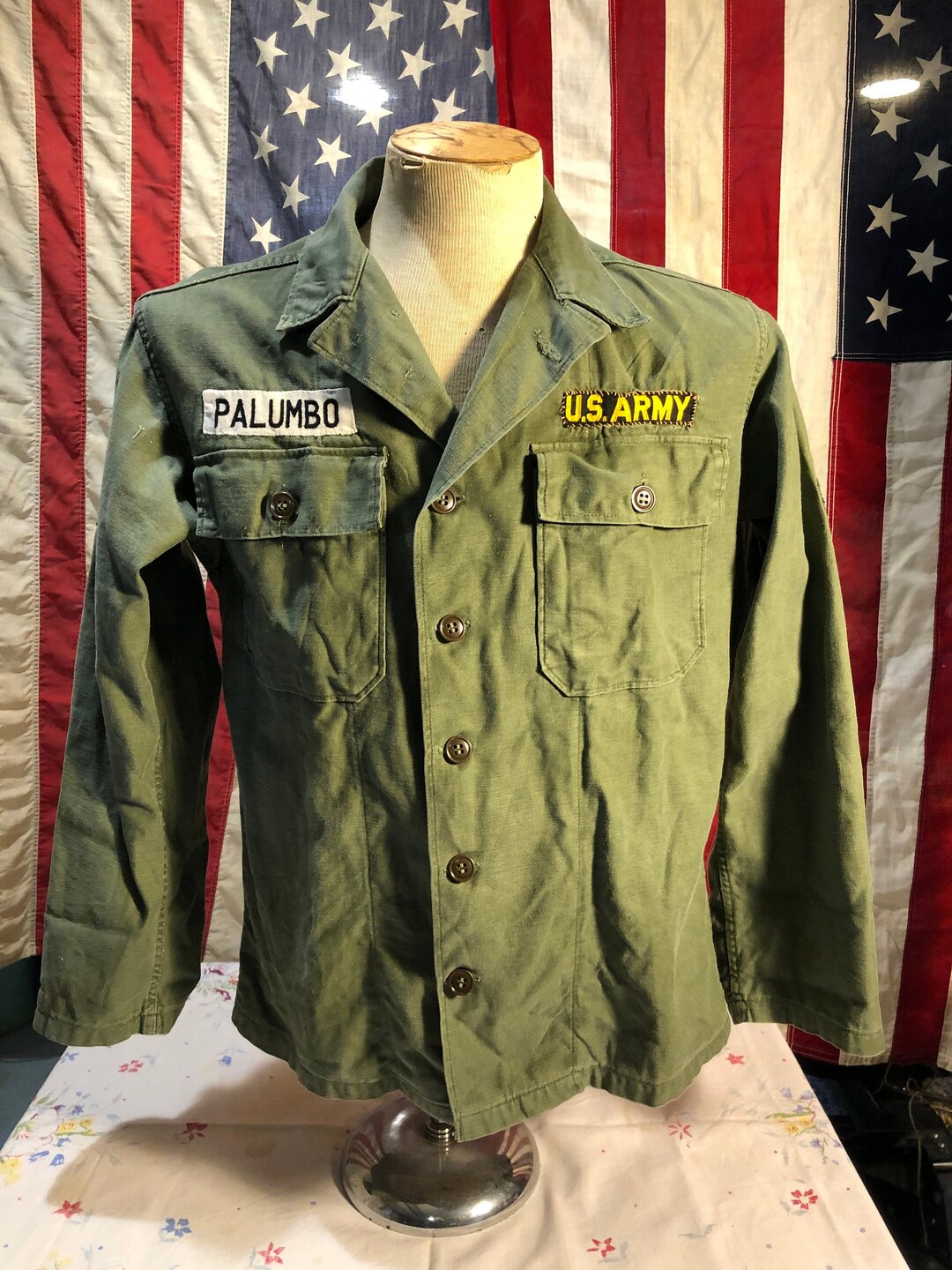 Military Surplus 1940's 1950s US Army Marines Original Fatigue Shirt OD ...