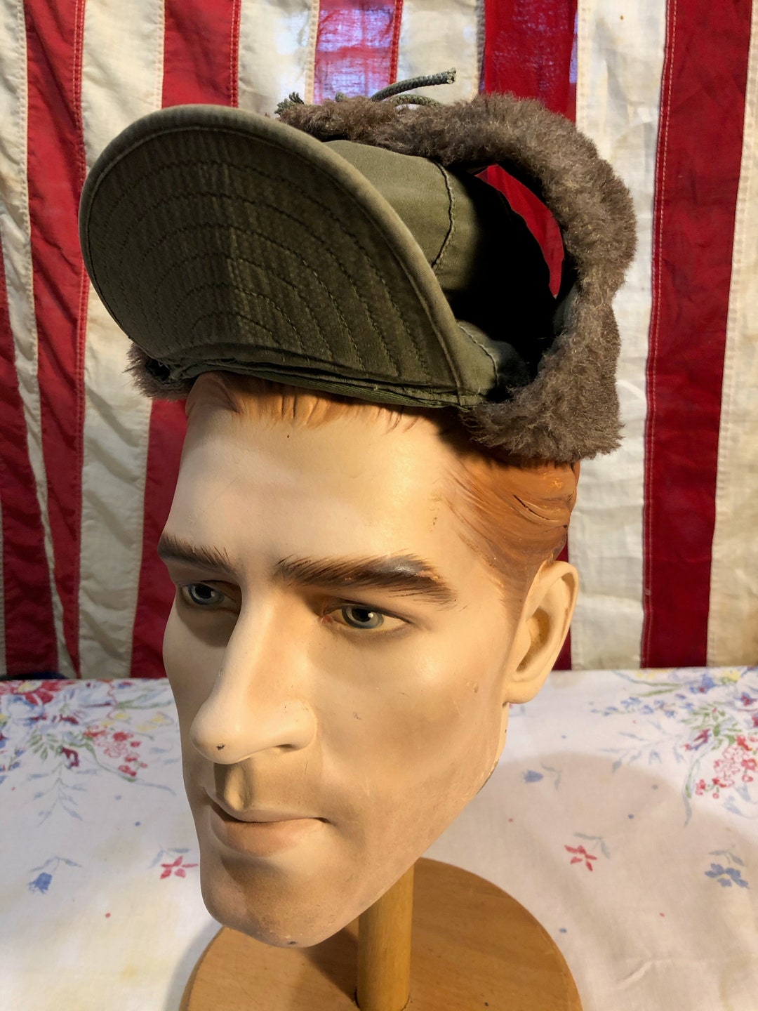 Military Surplus 1950's US Army Issue M1951 Cap Field Pile OD Green ...