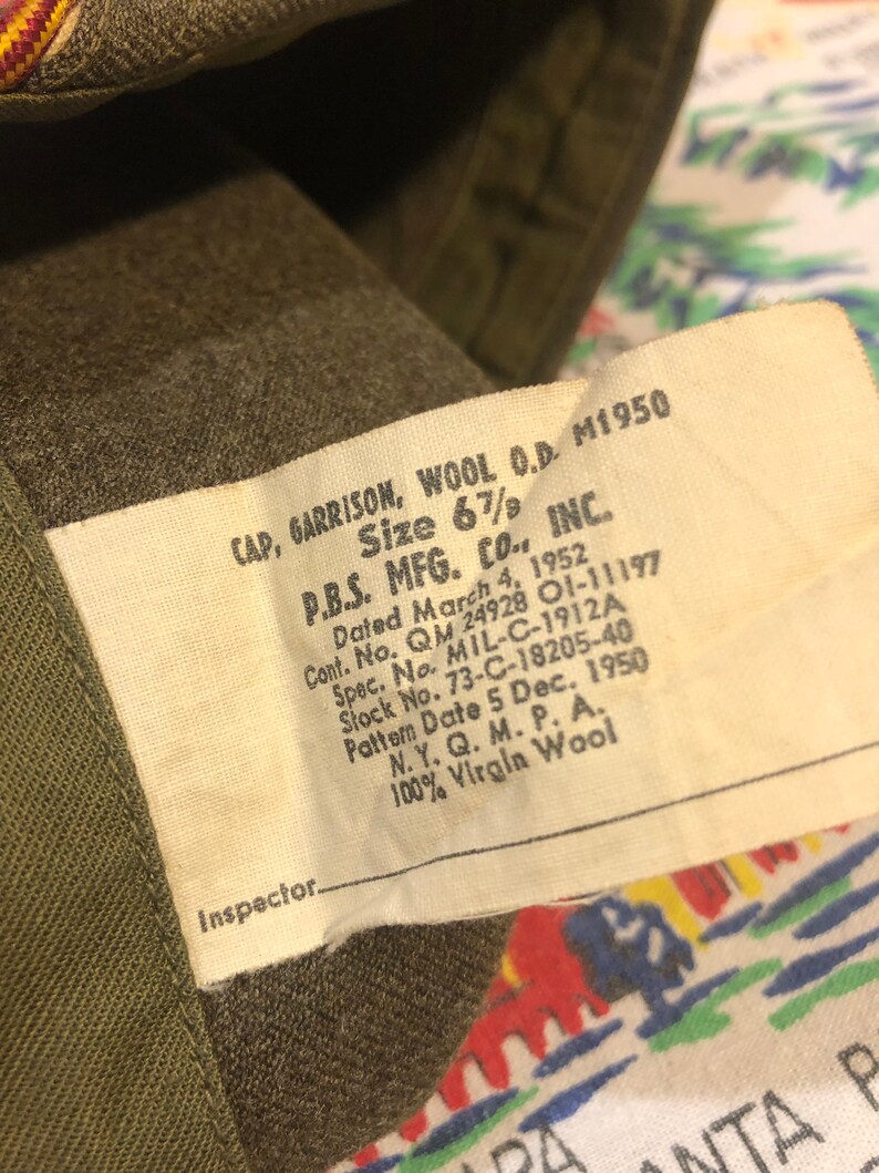 Military Surplus 4 Original 1950's Army Issued Surplus Garrison Caps ...
