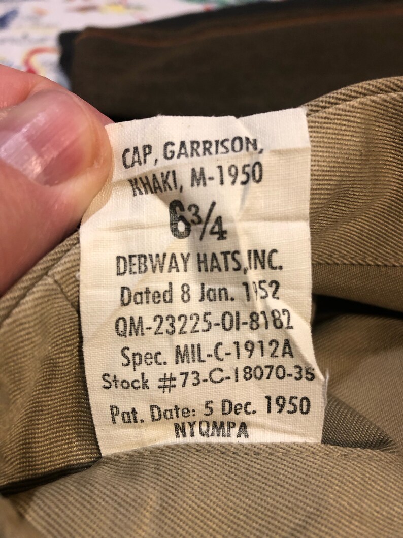 Military Surplus 4 Original 1950's Army Issued Surplus Garrison Caps ...
