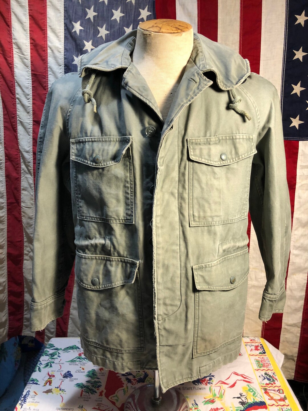Military Surplus 1950's 1960's Original USAF Air Force Field Sage Green ...