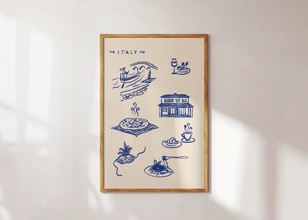 Italy Print, Venice, Line Drawing, Summer, Brush Strokes, Minimal Art ...