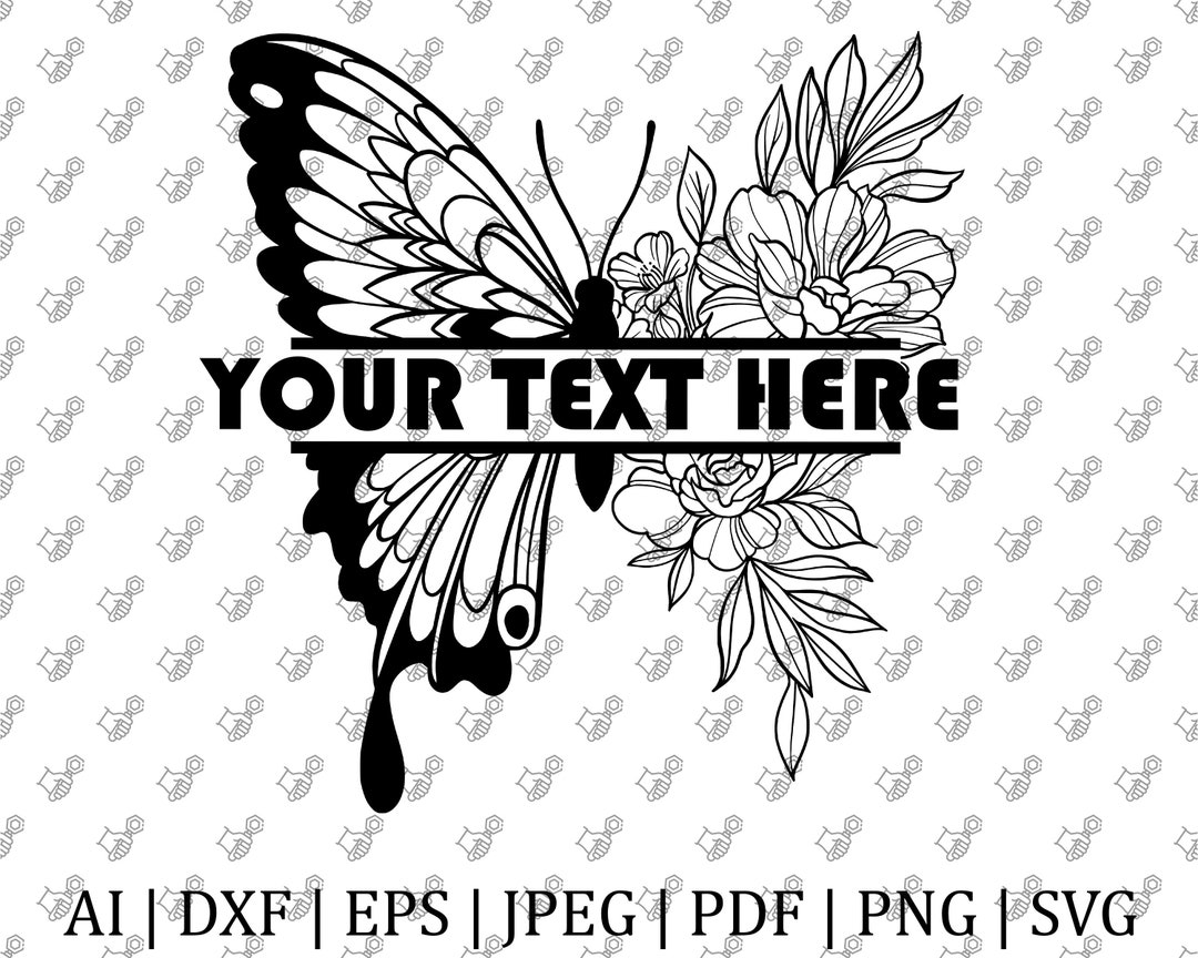 Split Butterfly SVG DXF PNG Cut File for Cricut Individual - Etsy