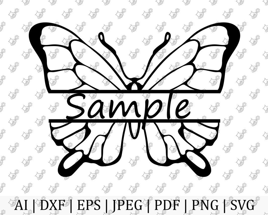 Split Butterfly SVG, DXF, PNG, Cut File for Cricut, Individual Svg Png Dxf Cut Files, Tattoo ...