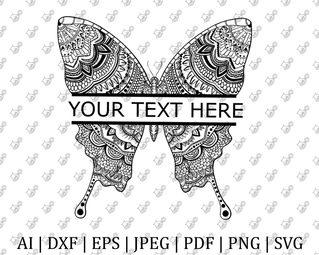 Split Butterfly SVG DXF PNG Cut File for Cricut Individual - Etsy