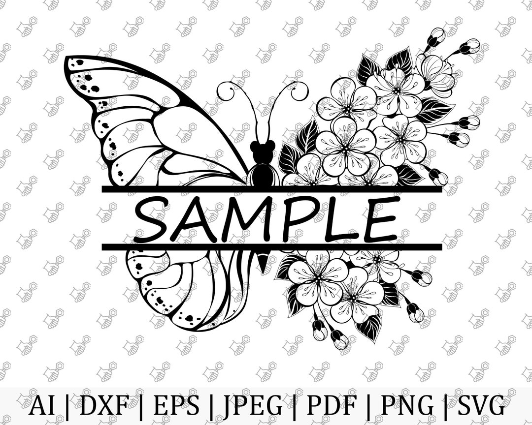 Split Butterfly SVG DXF PNG Cut File for Cricut Individual - Etsy UK