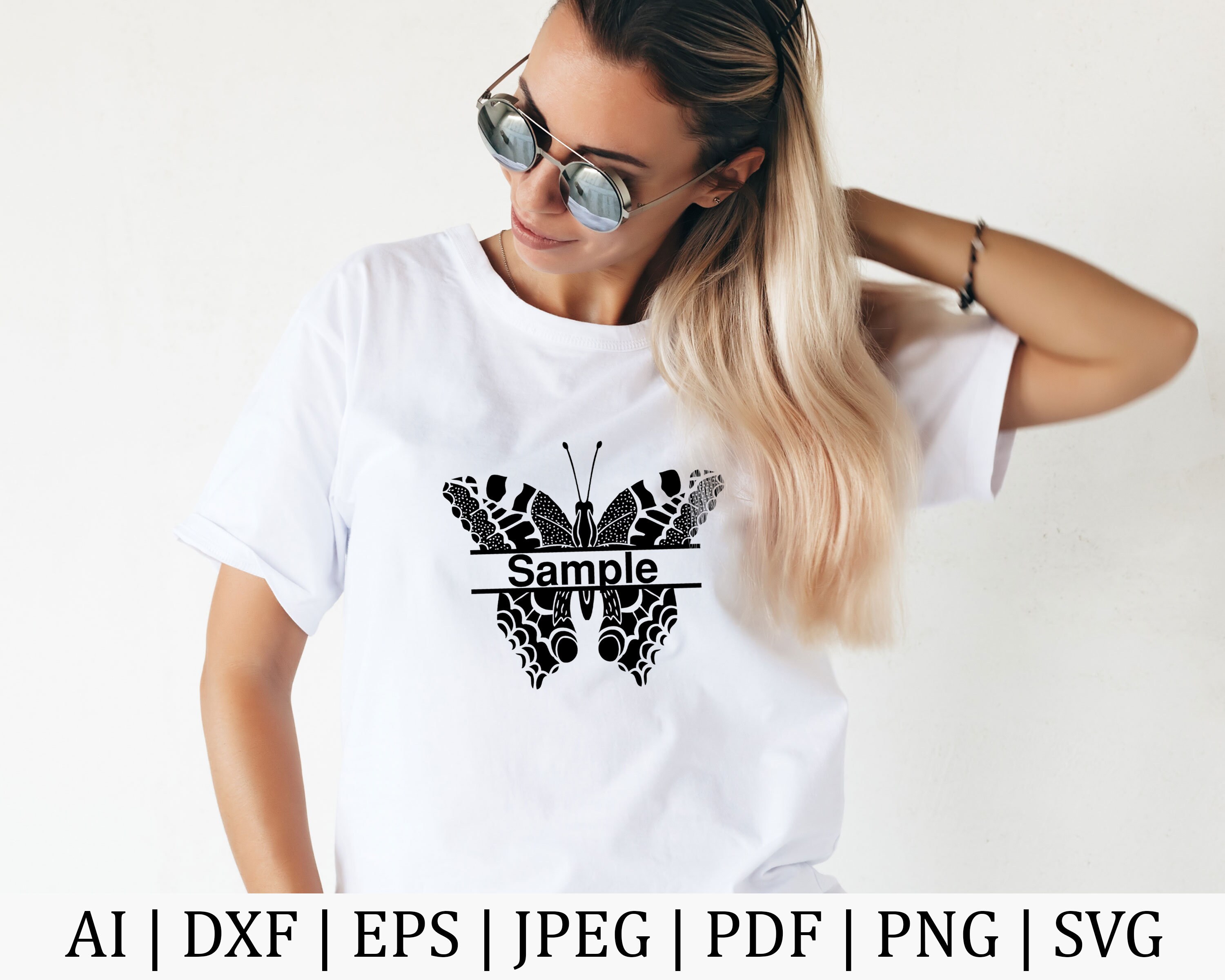 Split Butterfly SVG, DXF, PNG, Cut File for Cricut, Individual Svg Png Dxf Cut Files, Tattoo ...