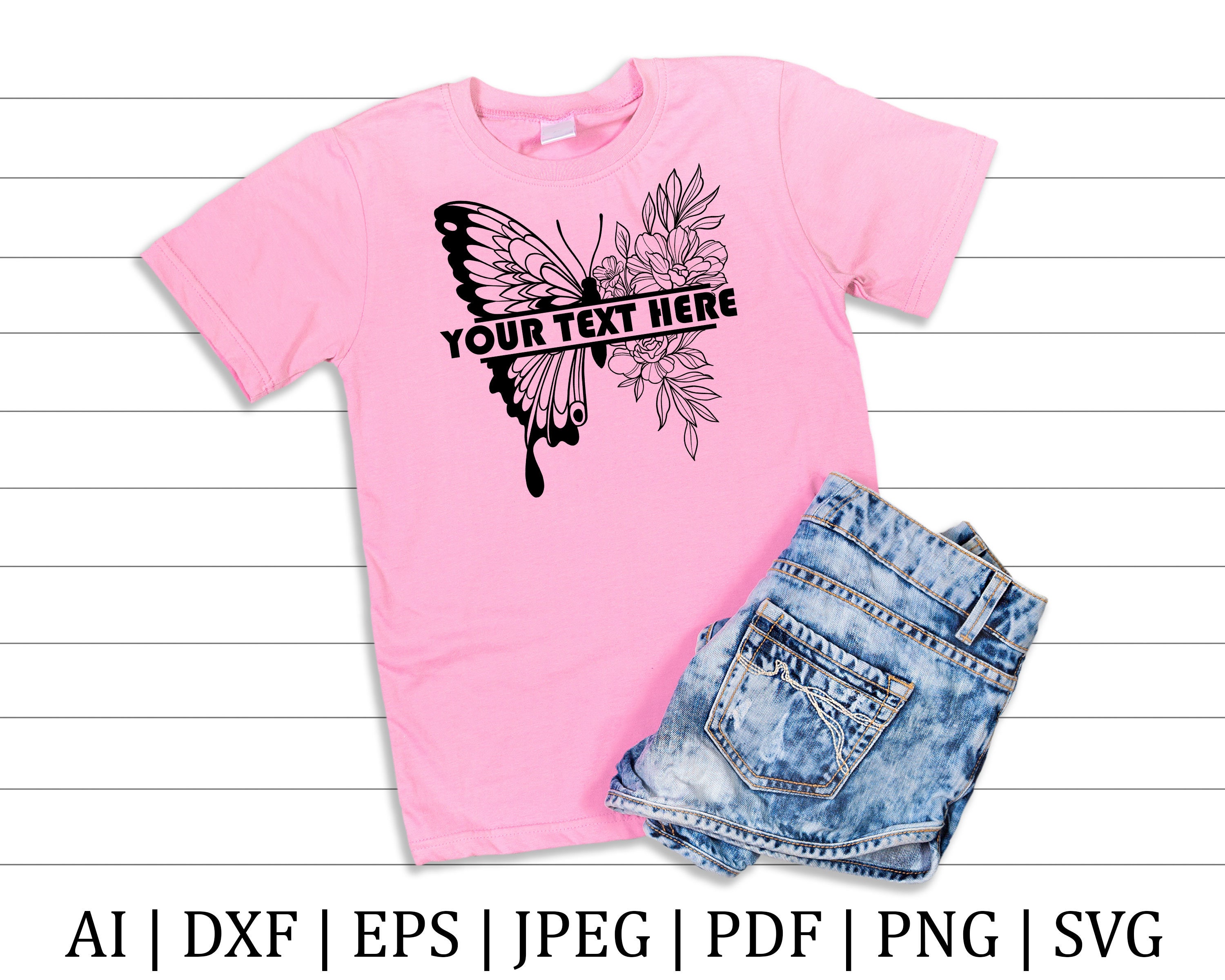 Split Butterfly SVG DXF PNG Cut File for Cricut Individual - Etsy