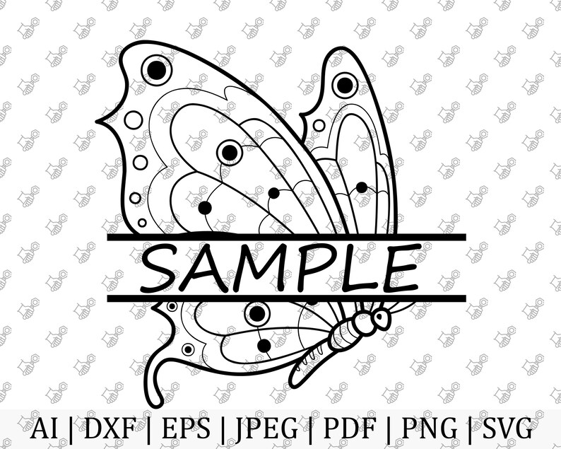 Split Butterfly SVG DXF PNG Cut File for Cricut Individual - Etsy