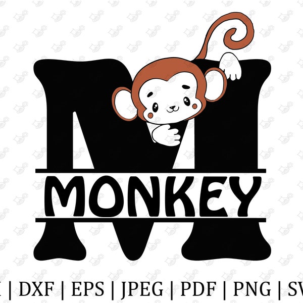 Monkey Alphabet Svg - Etsy