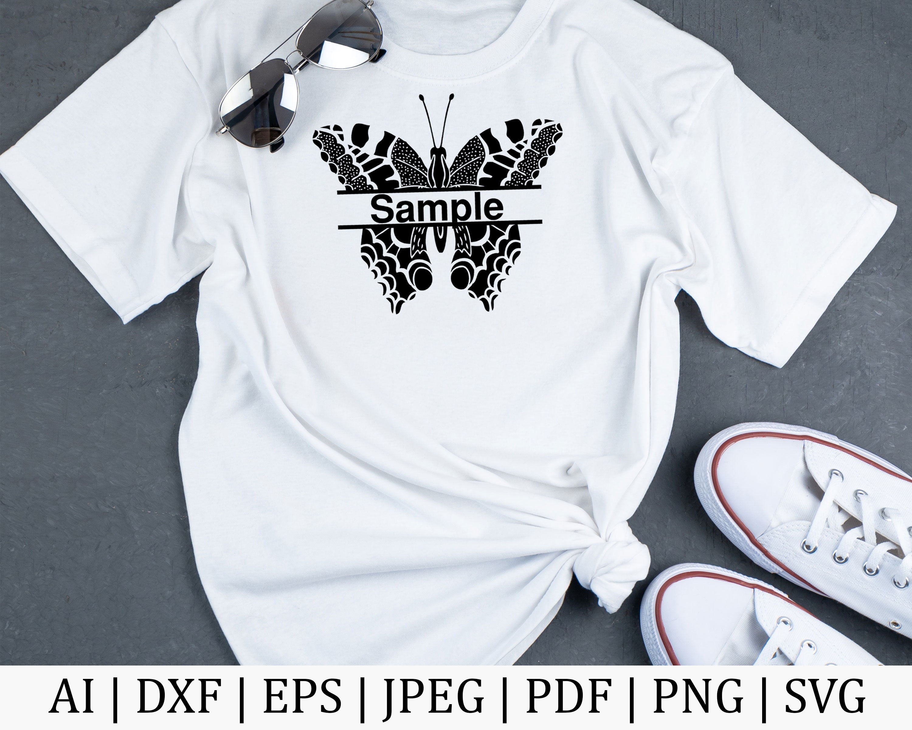 Split Butterfly SVG, DXF, PNG, Cut File for Cricut, Individual Svg Png Dxf Cut Files, Tattoo ...