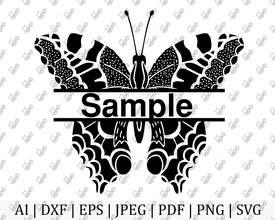 Split Butterfly SVG DXF PNG Cut File for Cricut Individual - Etsy
