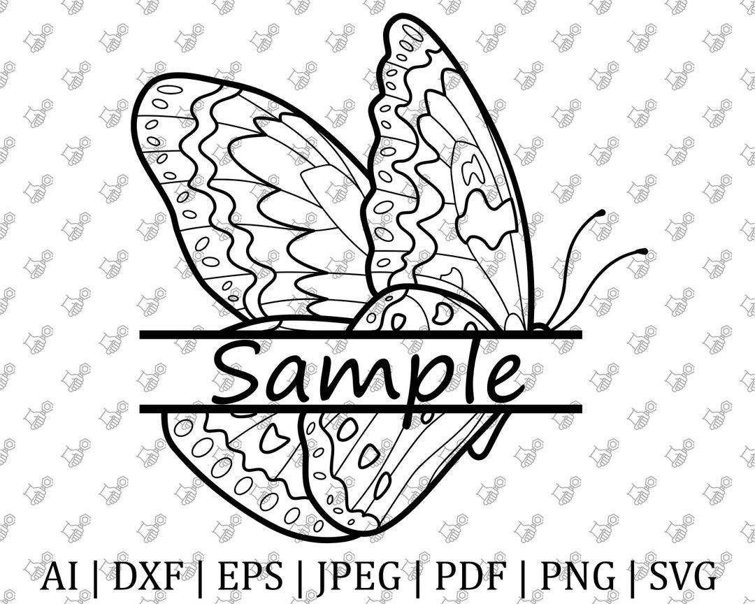 Split Butterfly SVG, DXF, PNG, Cut File for Cricut, Individual Svg Png Dxf Cut Files, Tattoo ...
